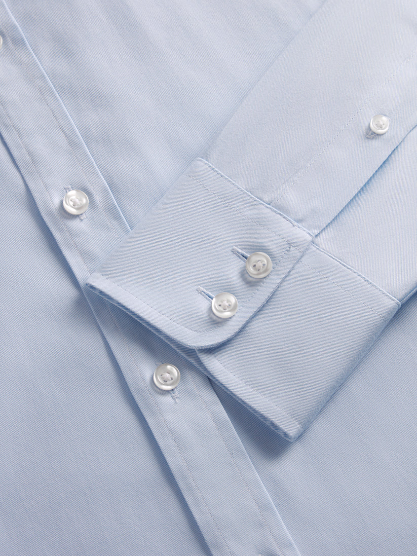 Non-Iron Light Blue Twill Slim Fit Single Cuff Cutaway Collar Shirt – T ...