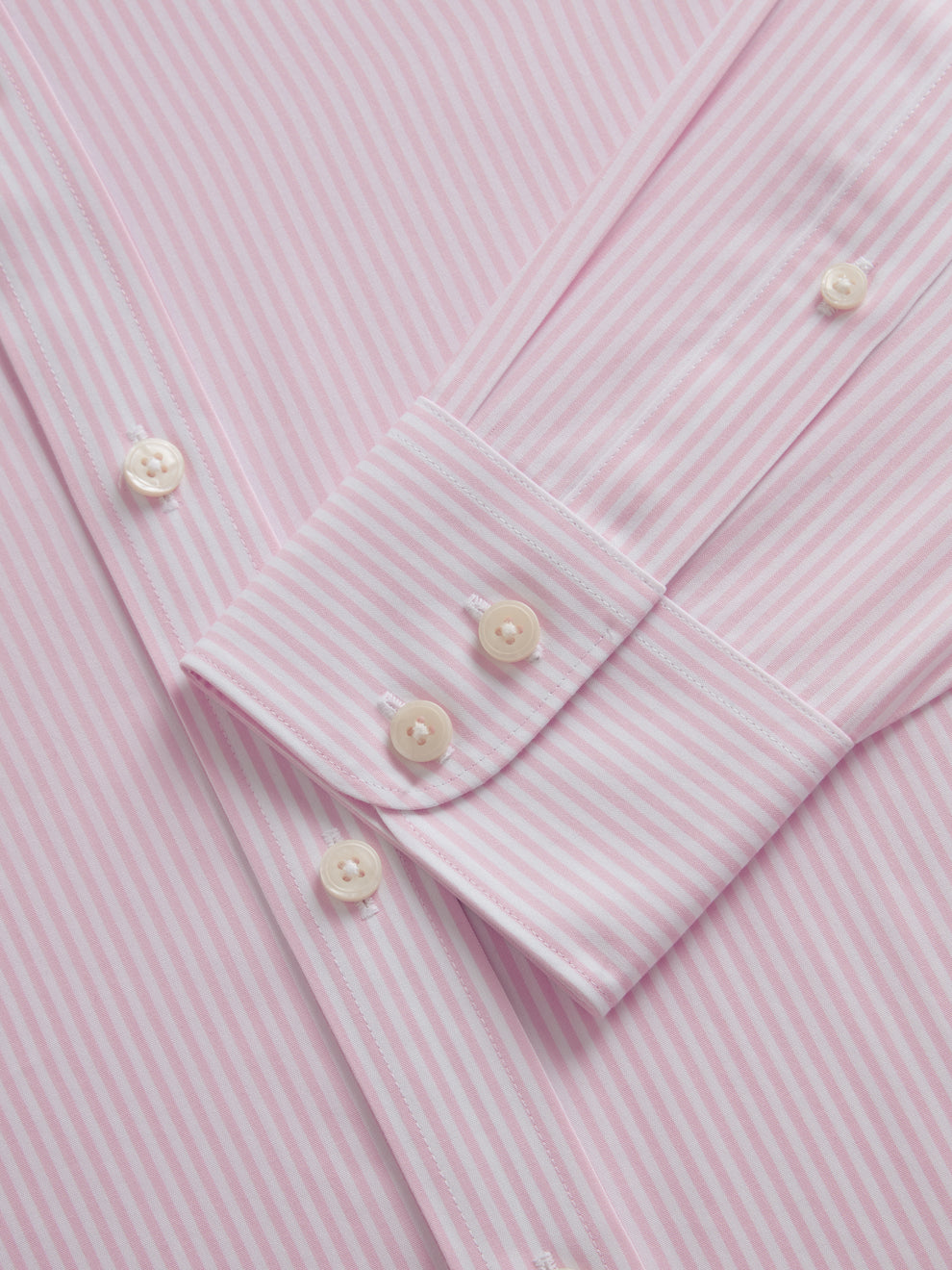 Non-Iron Bengal Stripe Light Pink Poplin Slim Fit Single Cuff Classic ...