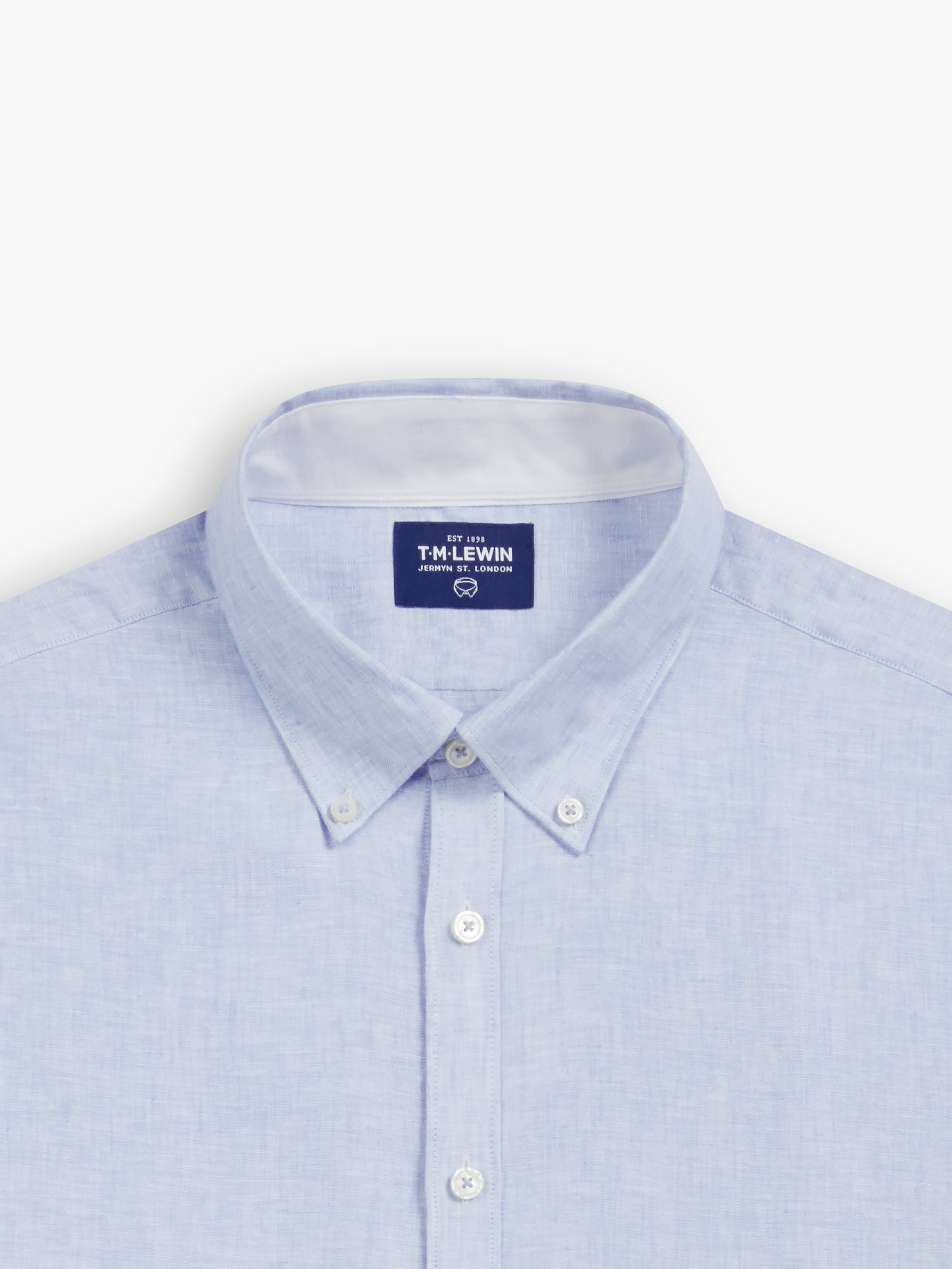 Slim Fit Blue Linen Modal Shirt – T.M.Lewin