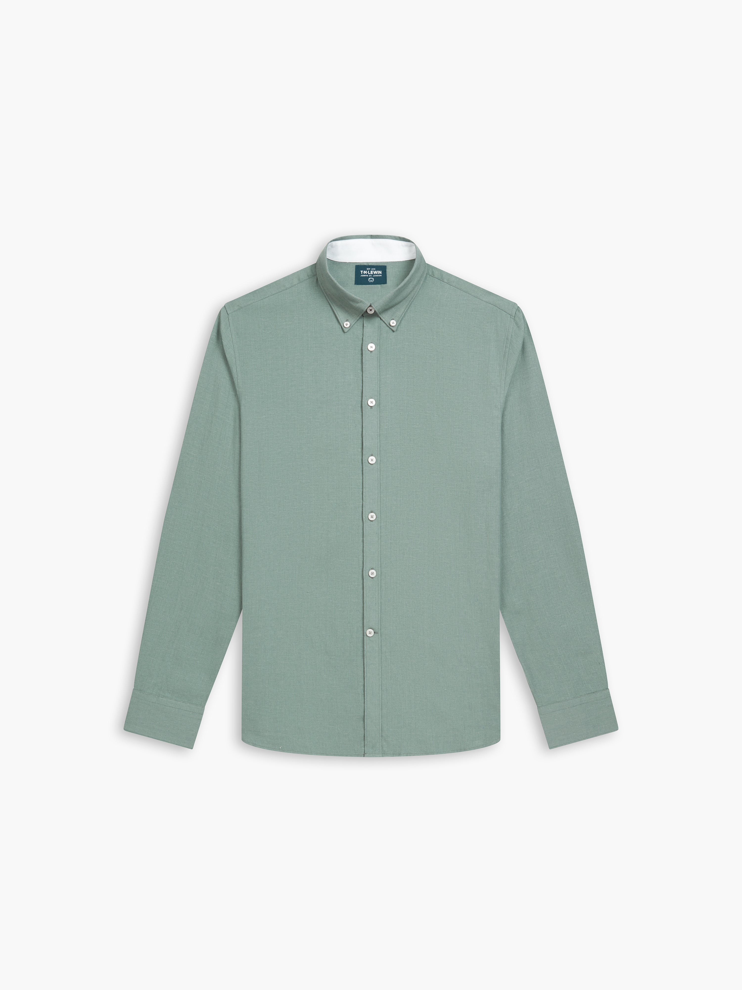 Slim Fit Mint Linen Modal Shirt – T.M.Lewin