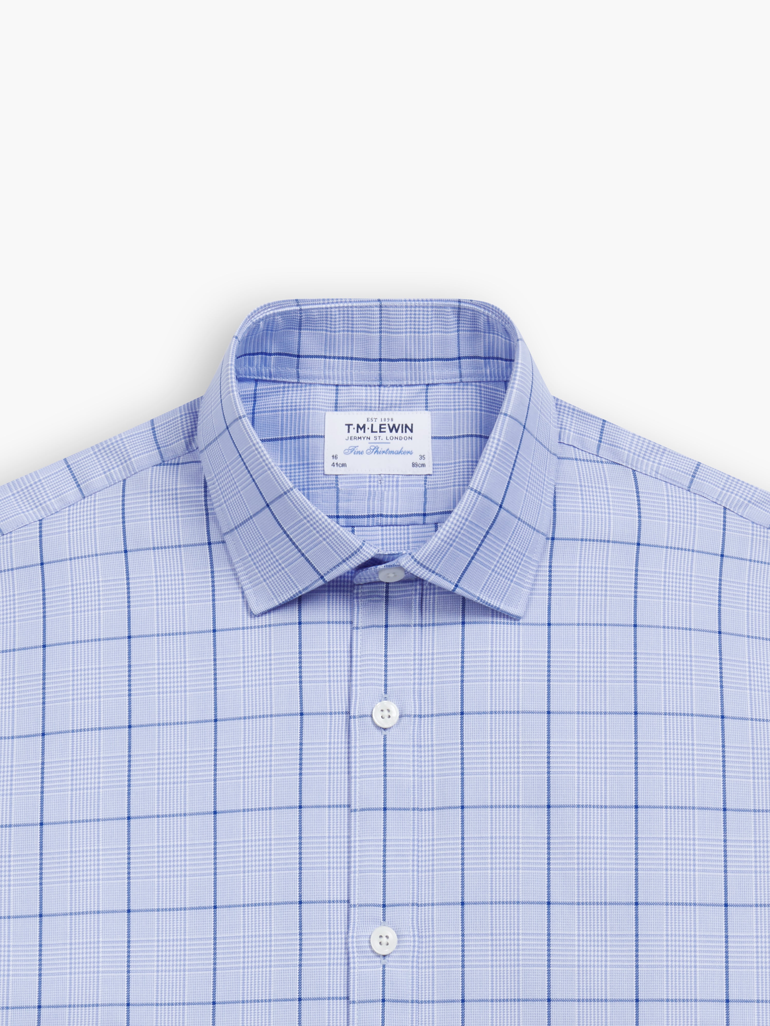 Navy Blue POW Check Twill Shirt – T.M.Lewin