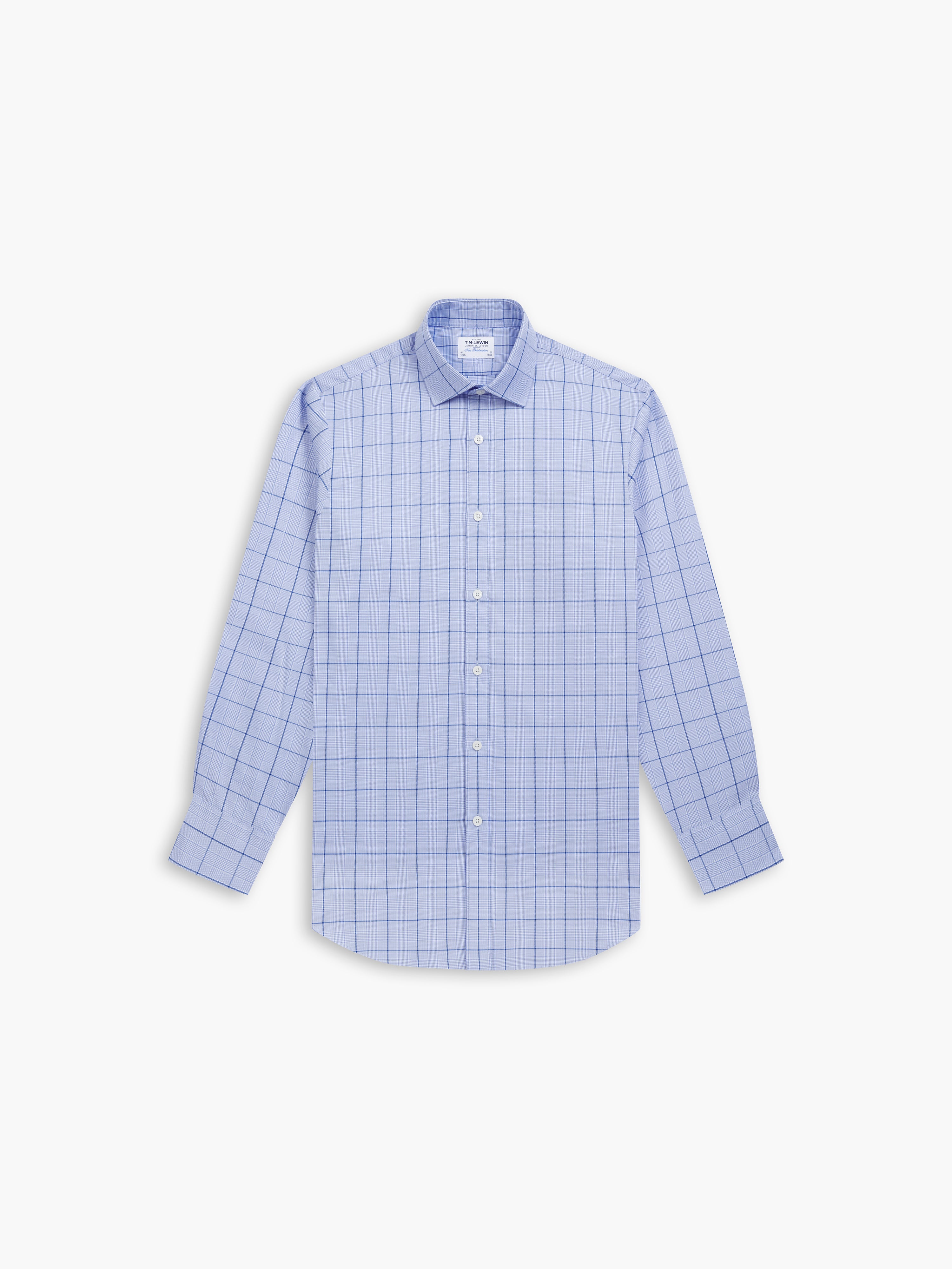 Navy Blue POW Check Twill Shirt – T.M.Lewin