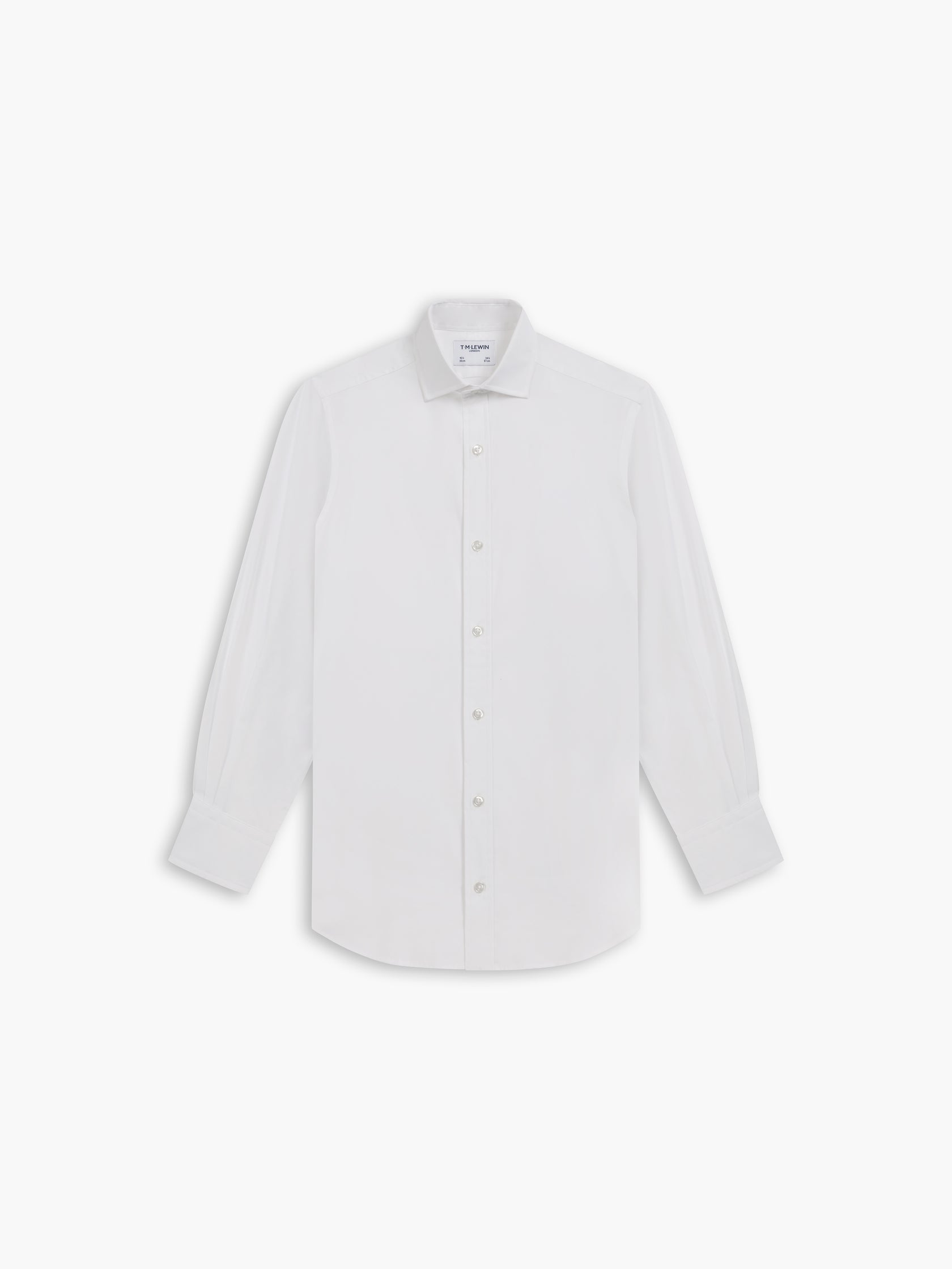 White Poplin Stretch Slim Fit Single Cuff Shirt – tmlewinuk