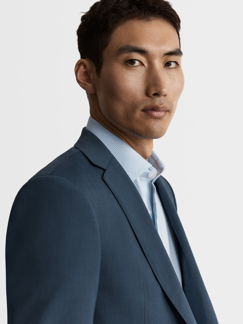 Adam Wool Blend Slim Denim Suit Jacket – T.M.Lewin