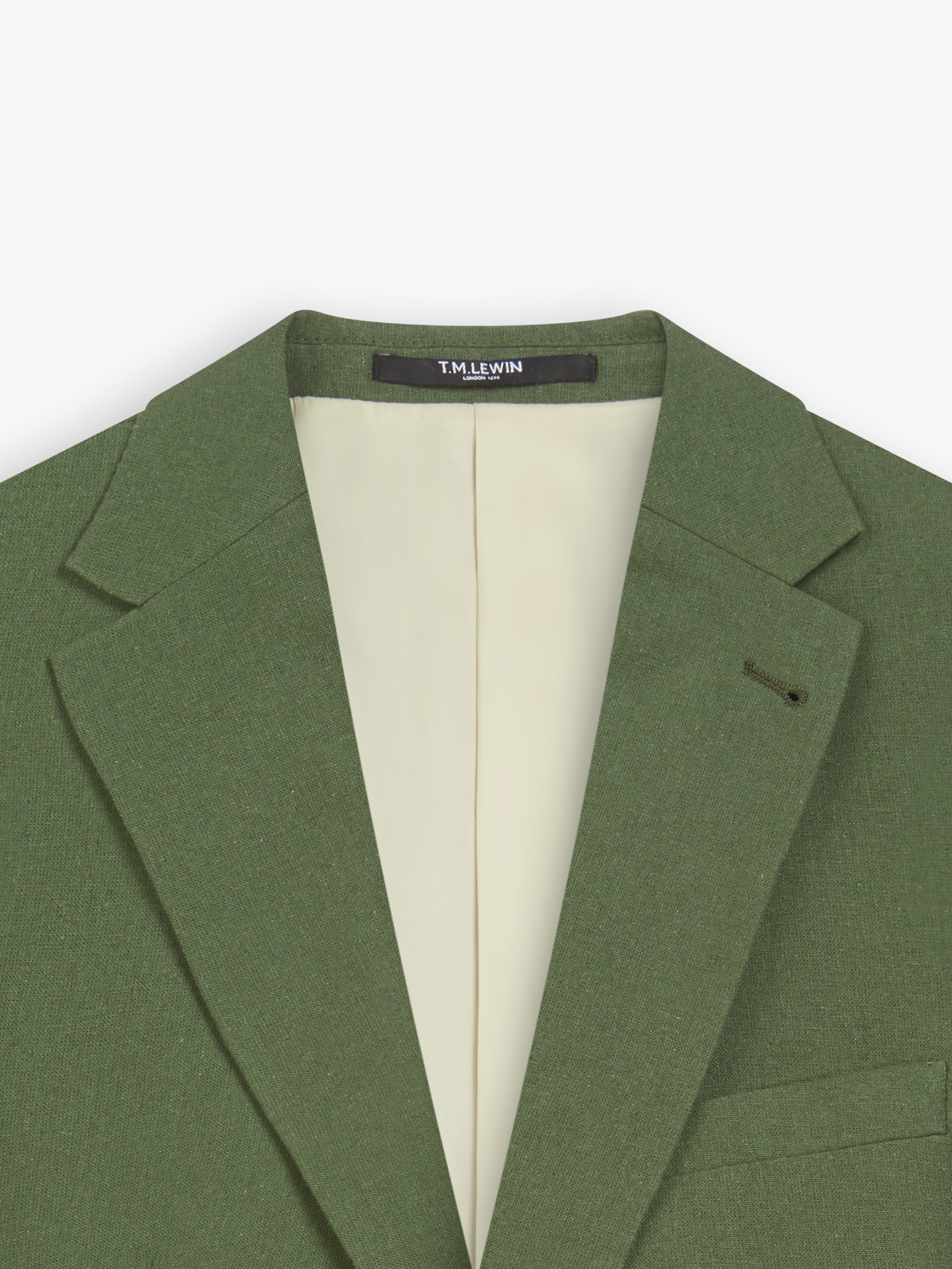 Piccadilly Linen Slim Dark Green Suit Jacket – T.M.Lewin