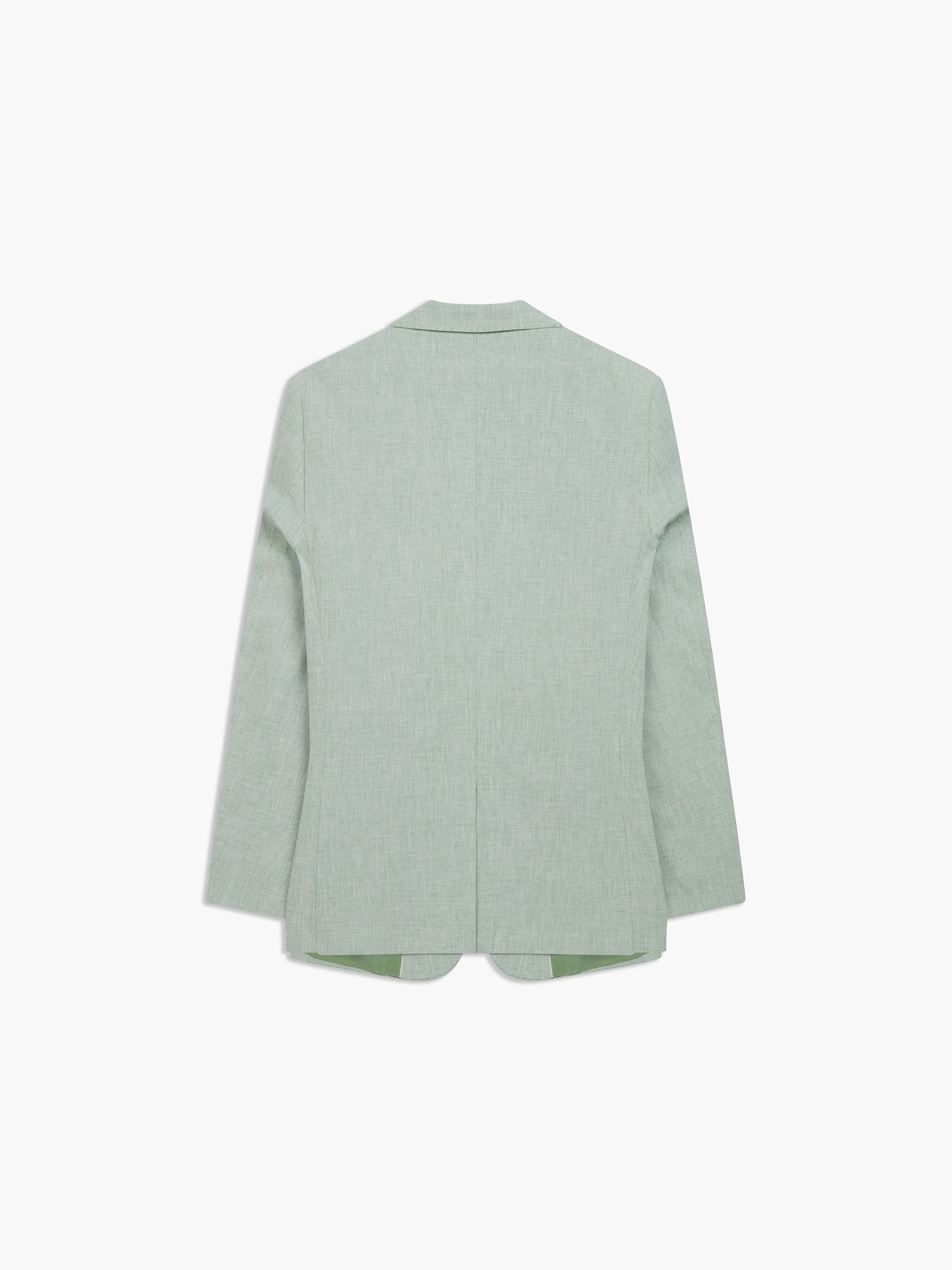 Slim Fit Single Breasted Linen Suit Jacket in Light Green