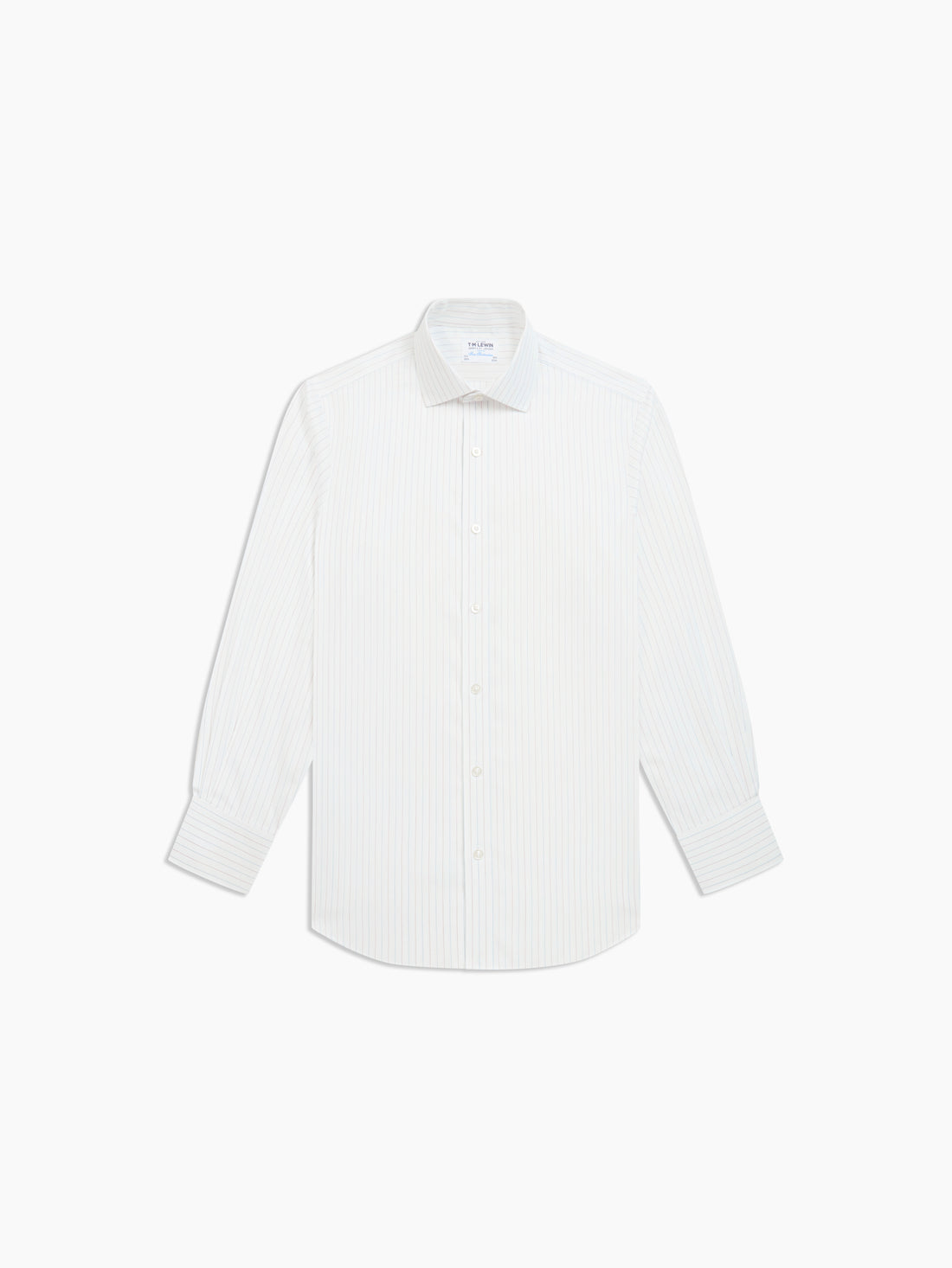 Non-Iron Navy & Red Fine Stripe Herringbone Slim Fit Single Cuff Class